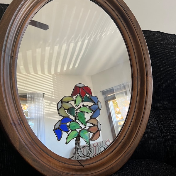 Antique Stained Glass Mirror - Etsy