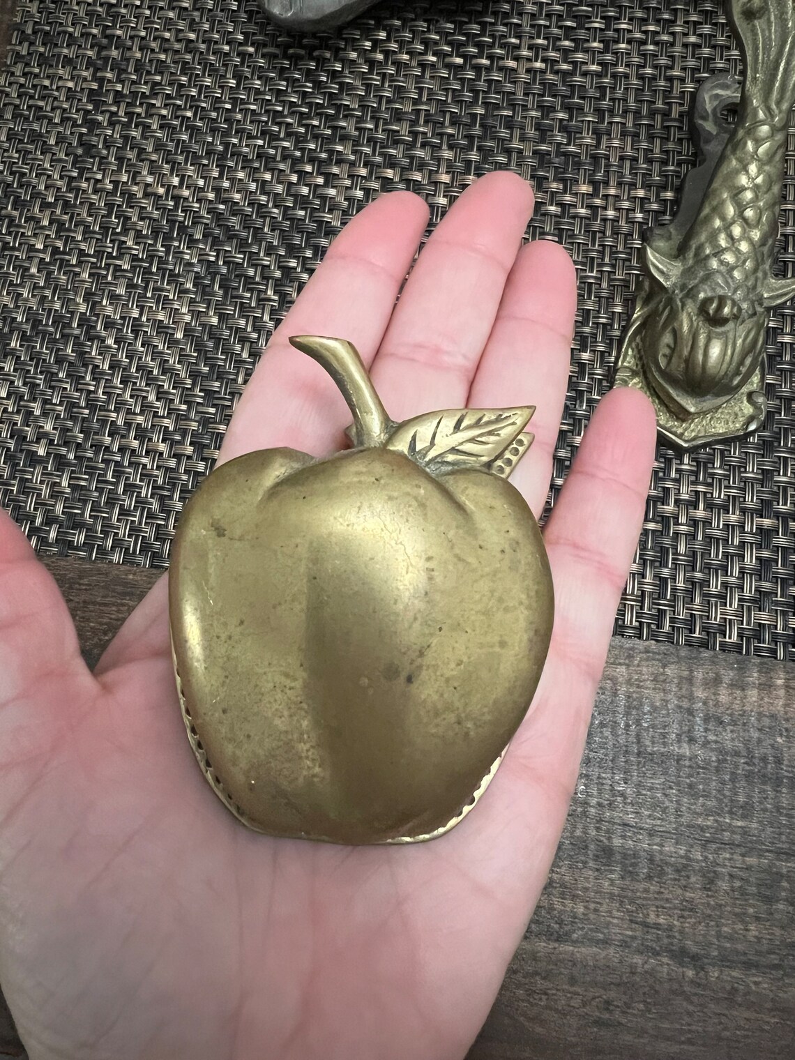 Vintage Solid Brass Apple Desk Note Book Binder Antique Paper Clip ...