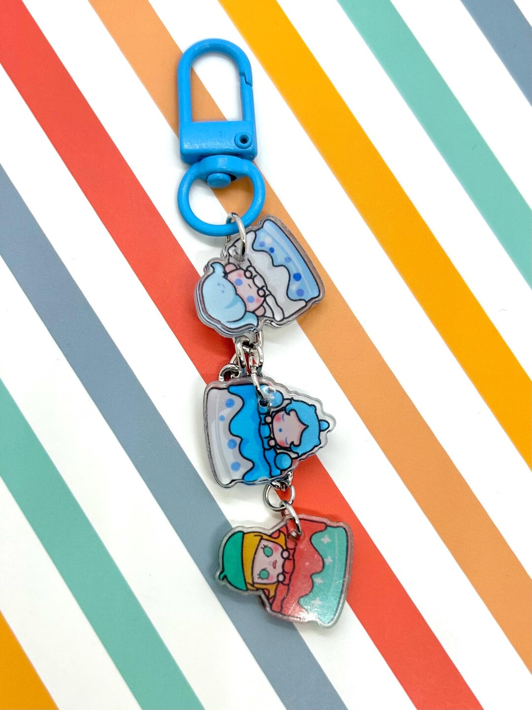 Popmart Inspired Acrylic Charm Character Keychains Skull Panda, Molly ...