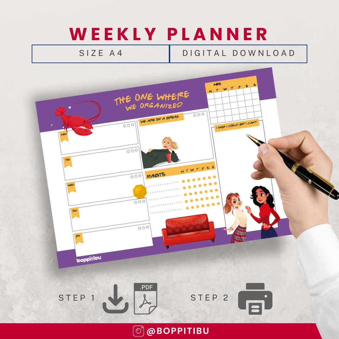 WEEKLY PLANNER FRIENDS A4 - Etsy