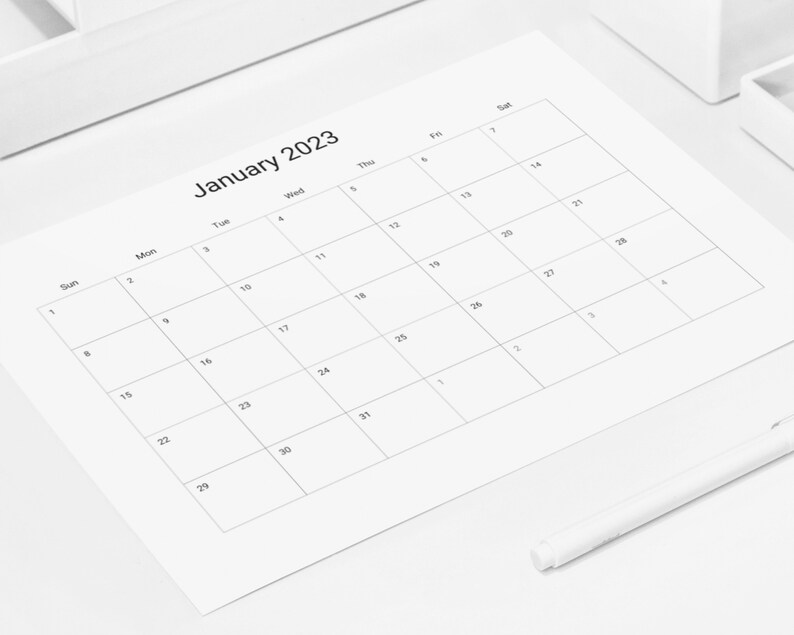 2023 Calendar Landscape Printable Calendar 2023 Monthly Planner ...