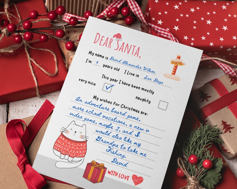 Letter to Santa Printable Dear Santa Letters Christmas - Etsy