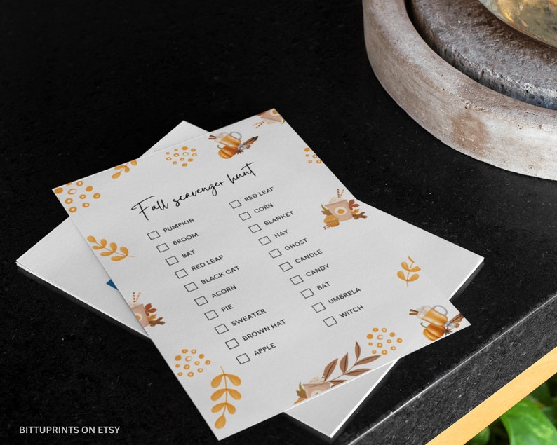 Fall Scavenger Hunt Printable Fall Scavenger Hunt for Kids Fall Outdoor ...