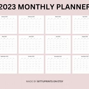 2023 Calendar Landscape Printable Calendar 2023 Monthly Planner ...