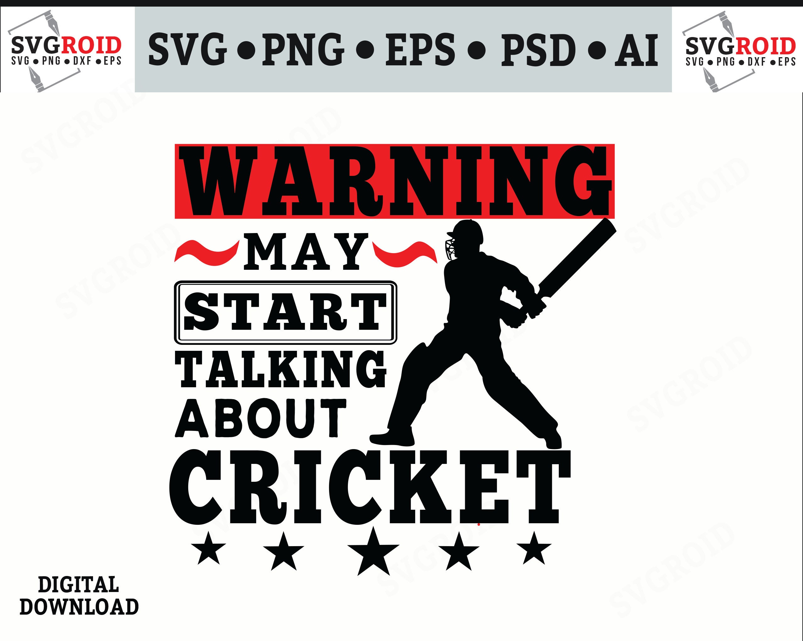 Buy Cricket SVG File for Cricut and Cutting Machines, Cricketer SVG ...