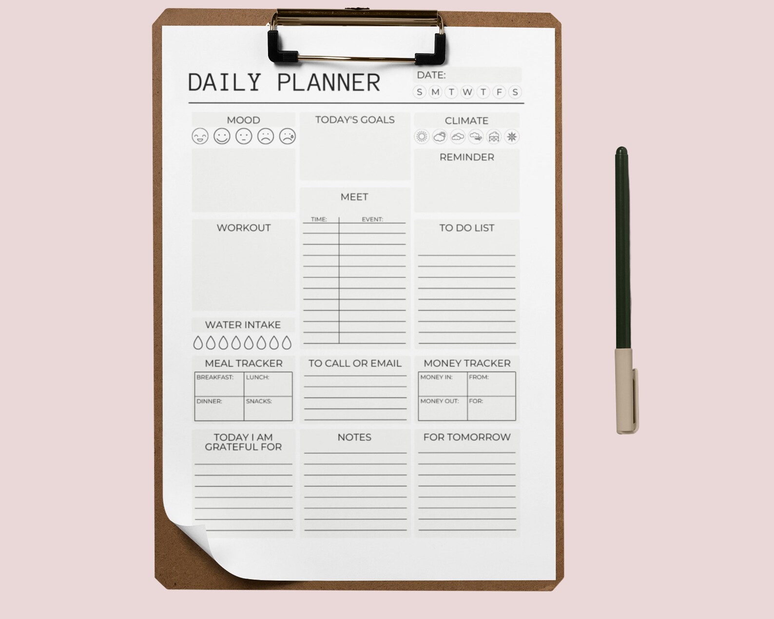 Daily Planner Printable Planner Planner Set Planner - Etsy