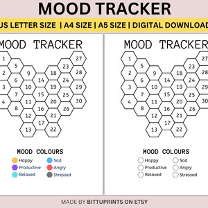Mood Tracker Printable Mood Chart Journal Bullet Journal Printable ...