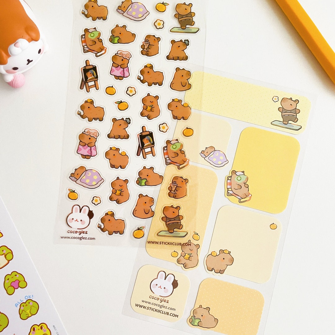 Capybara Stickers and Memo Set - Etsy