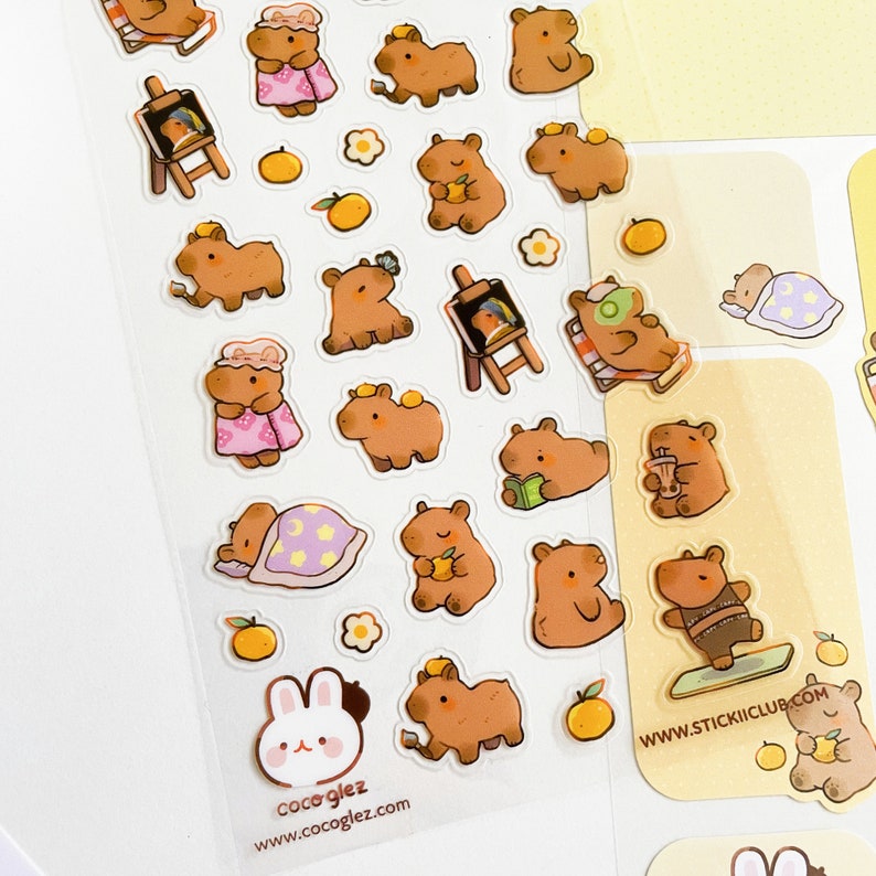 Capybara Stickers and Memo Set - Etsy