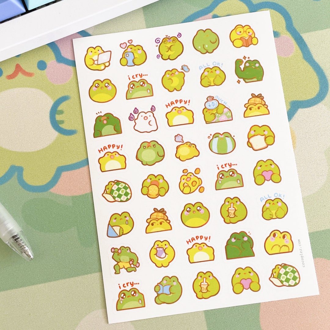 Frog Moods Sticker Sheet - Etsy