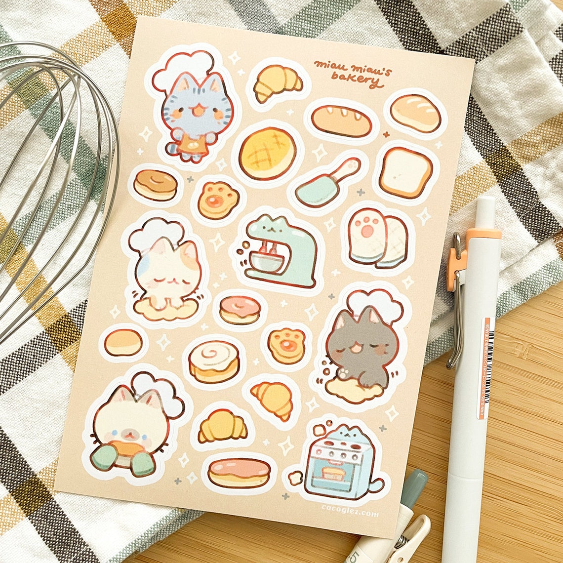 Meow Meow's Bakery - A6 Vinyl Sticker Sheet - Etsy