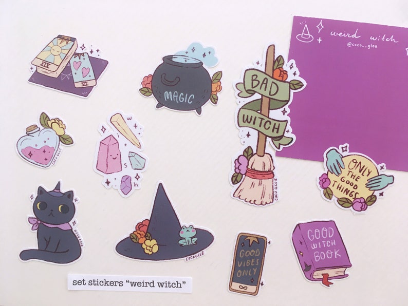 Witch Aesthetic Sticker Pack Weird Witch | Etsy
