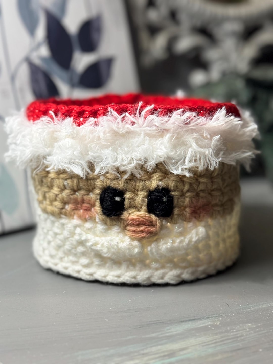 Adorable Crochet Santa Basket - Perfect Holiday Decor!" - Etsy