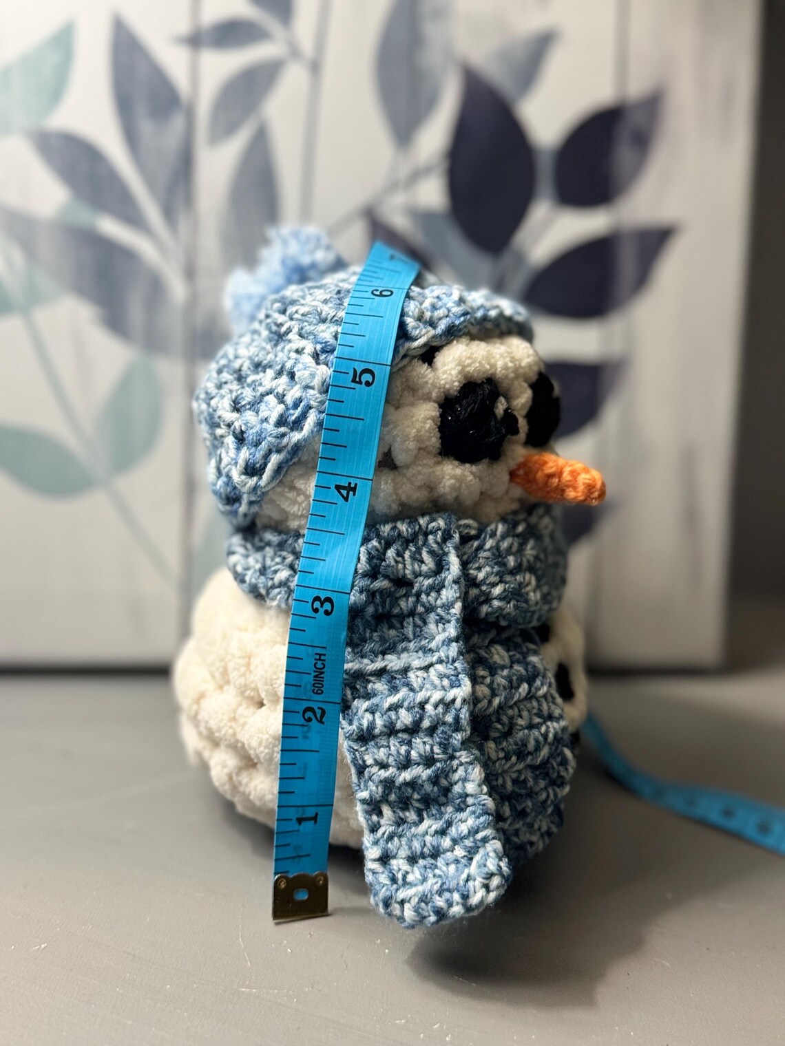 6” Holiday Snowman Plush Decor With Light Blue Scarf and Hat - Etsy