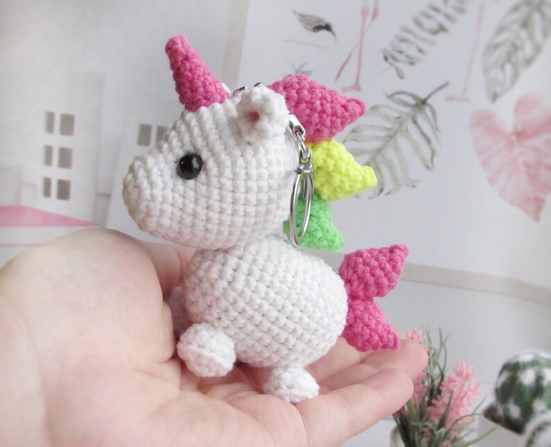 Neon Unicorn Unicorn Keychain Plush Keychain - Etsy