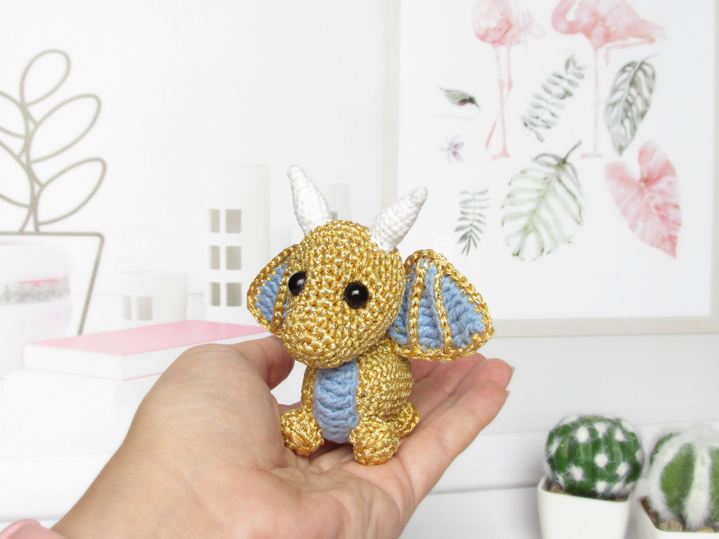 Dragon Plush Dragon Decor Neon Golden Dragon Stuffed - Etsy