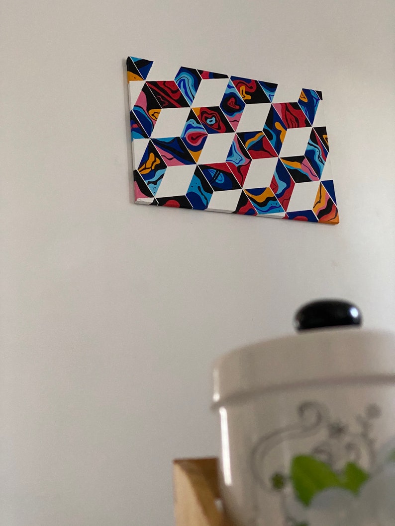 Cube Color 3D Original Canvas Painting Acrylic Cubes Painting | Etsy
