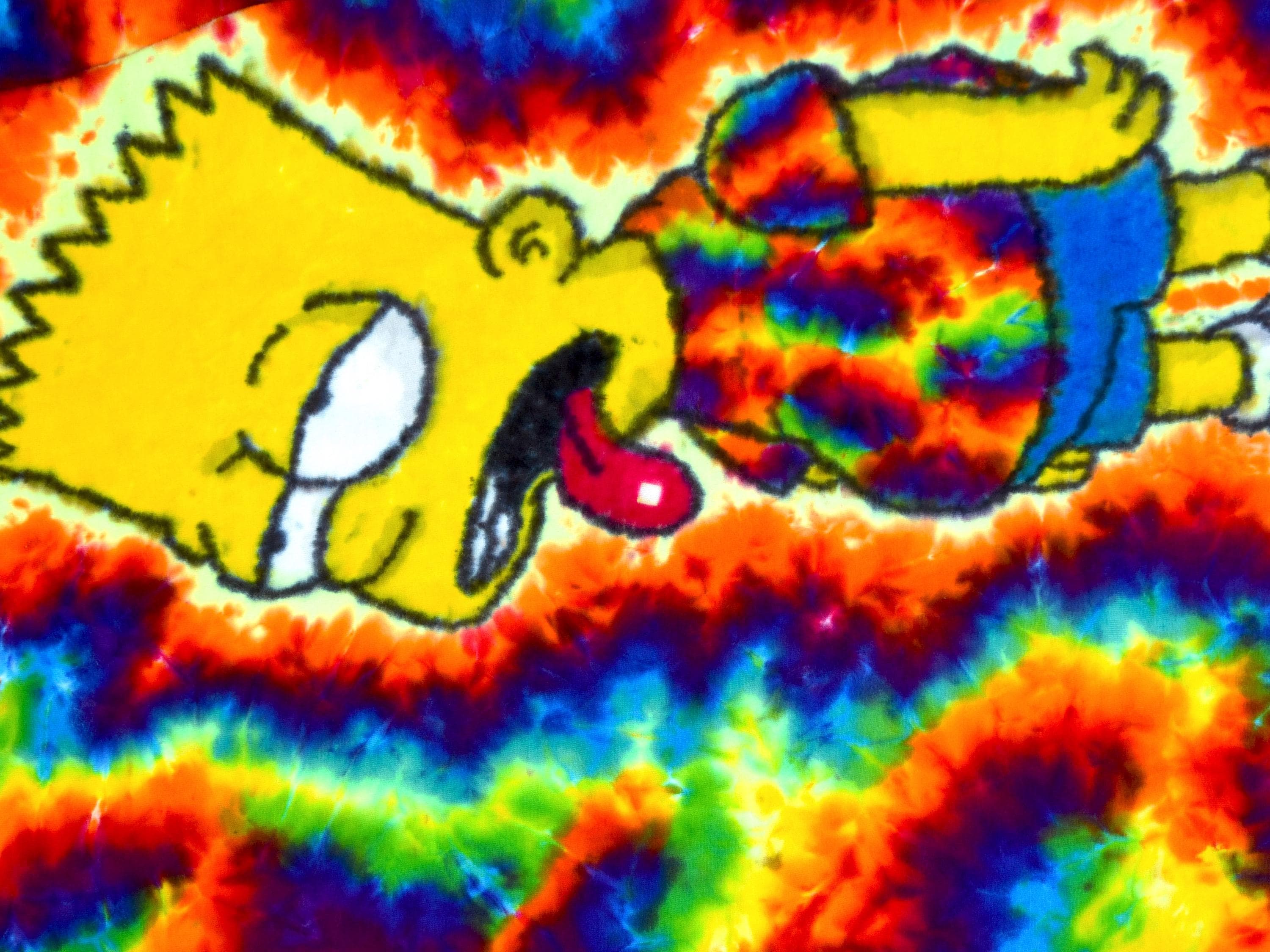 XL Artistic Bart Simpsons UV Tie Dye Long Sleeve Shirt Austin Mackereth ...