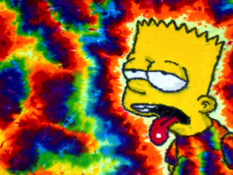 XL Artistic Bart Simpsons UV Tie Dye Long Sleeve Shirt Austin Mackereth ...