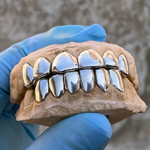 Solid 925 Sterling Silver Custom Teeth Grillz Permanent Look Single ...