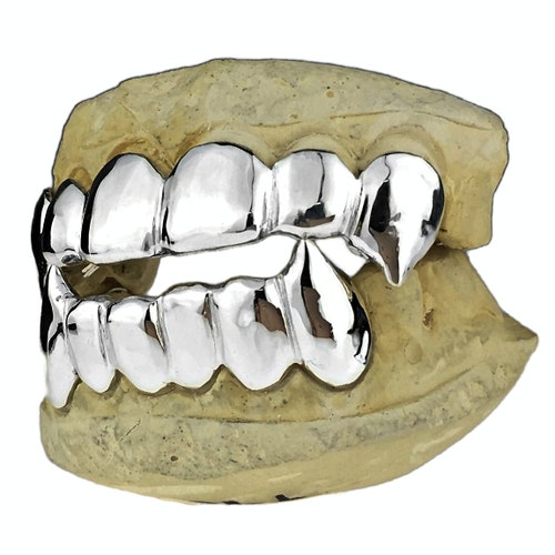 925 Sterling Silver Fang Grillz Custom Fit Dracula Vampire - Etsy