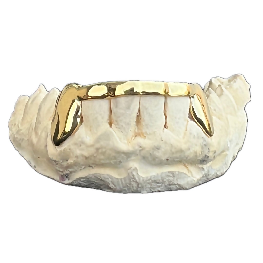 Gold Plated Custom Grillz Real 925 Sterling Silver Canine Teeth With ...