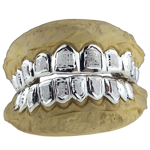 Real Solid 925 Sterling Silver Custom Grillz White Diamond - Etsy