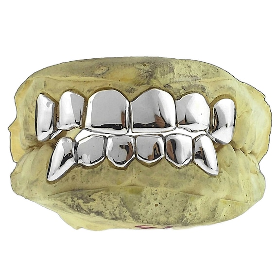 Solid 925 Sterling Silver Custom Teeth Grillz Permanent Look - Etsy