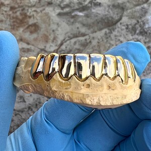 Solid 10K Gold OR 14K Gold Permanent Cuts Custom Grillz Perm Cut Plain ...