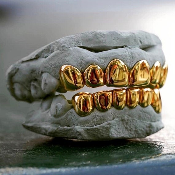Solid 10K Gold OR 14K Gold Permanent Cuts Custom Grillz Perm | Etsy