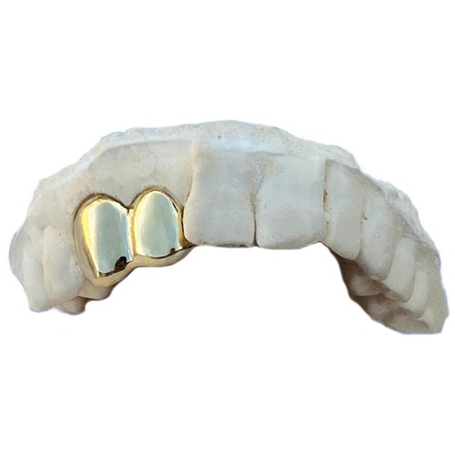 Real Solid 10K Gold Double Side Canine Teeth Custom Grillz - Etsy