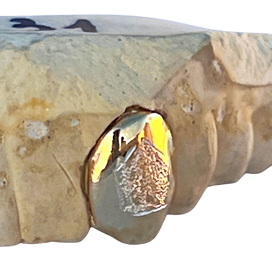 10K/14K Gold Diamond Dust Grillz - Custom Single Tooth Cap - Etsy