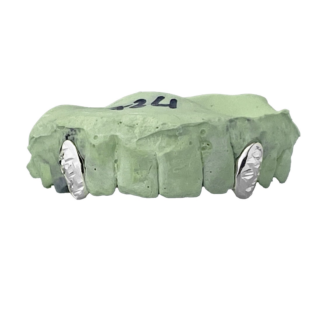 925 Sterling Silver Canine Tooth Grillz, Diamond Cut, Custom Fit - Etsy