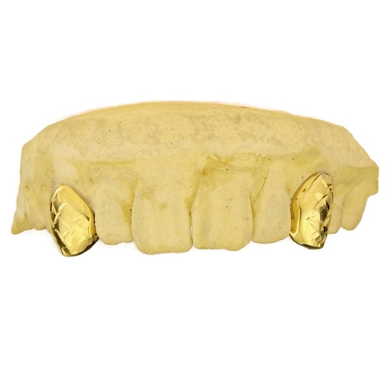 10K Gold OR 14K Gold Custom Fitted Single Cap Grillz Set | Etsy