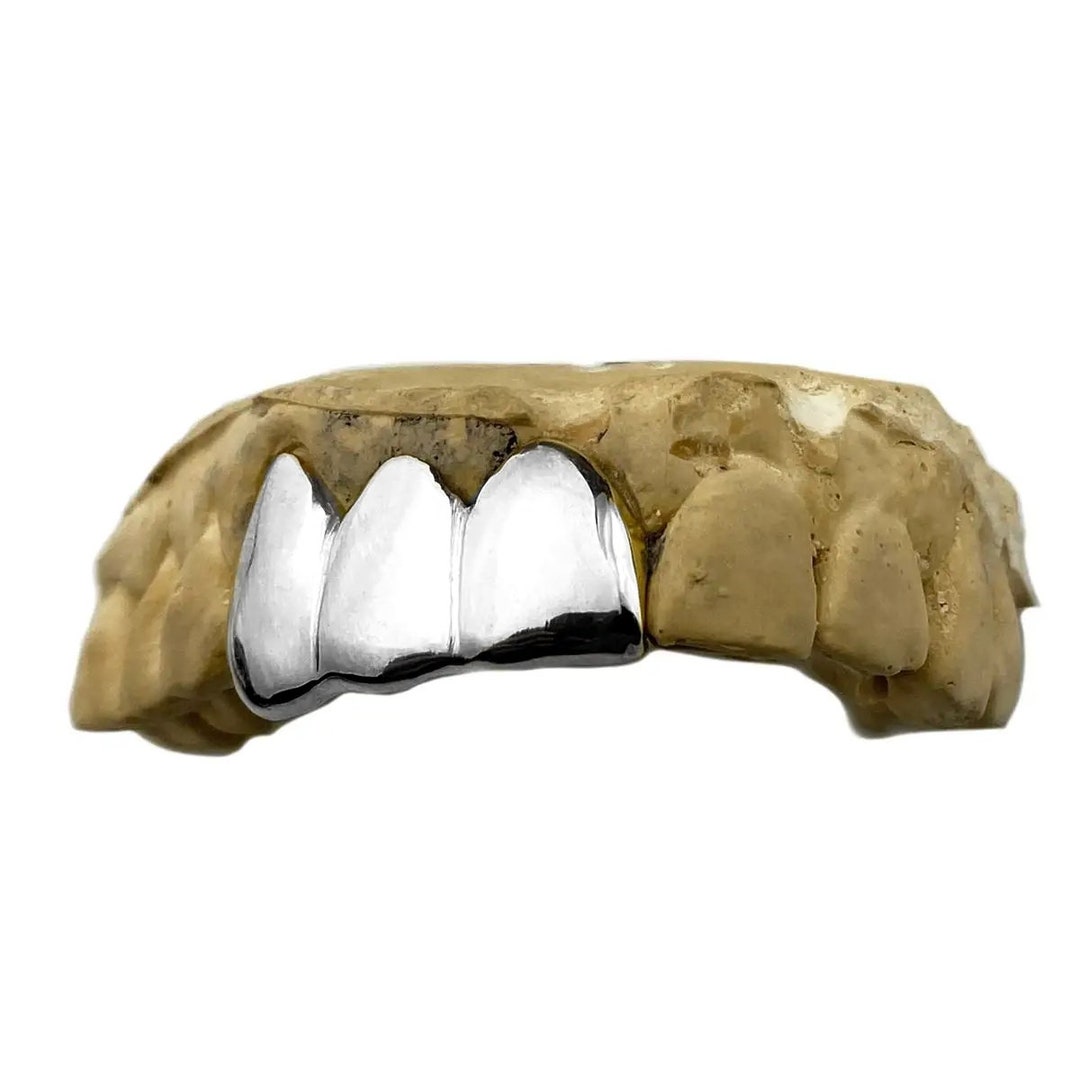 Custom Grillz Real Solid 925 Sterling Silver Three Side Teeth 3 Tooth ...