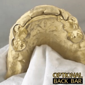 Solid 10K Gold or 14K Gold Custom Fang Grillz Set Double Fangs Caps ...