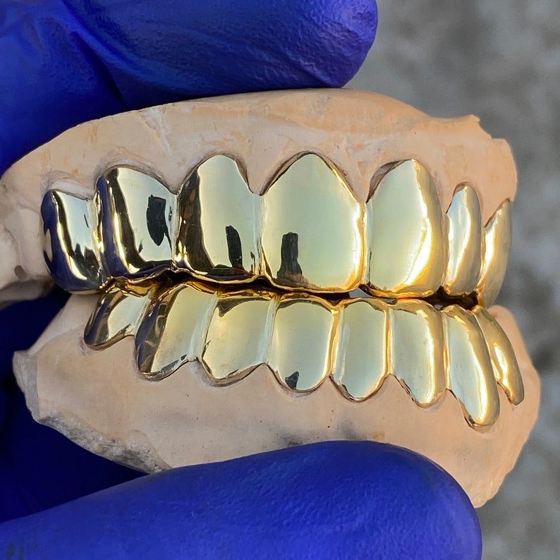 Gold Plated Grillz Real 925 Sterling Silver Plain Teeth Custom - Etsy