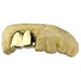 10K Gold Custom Grillz Two Front Teeth Real Solid Gold Double Cap Teeth ...