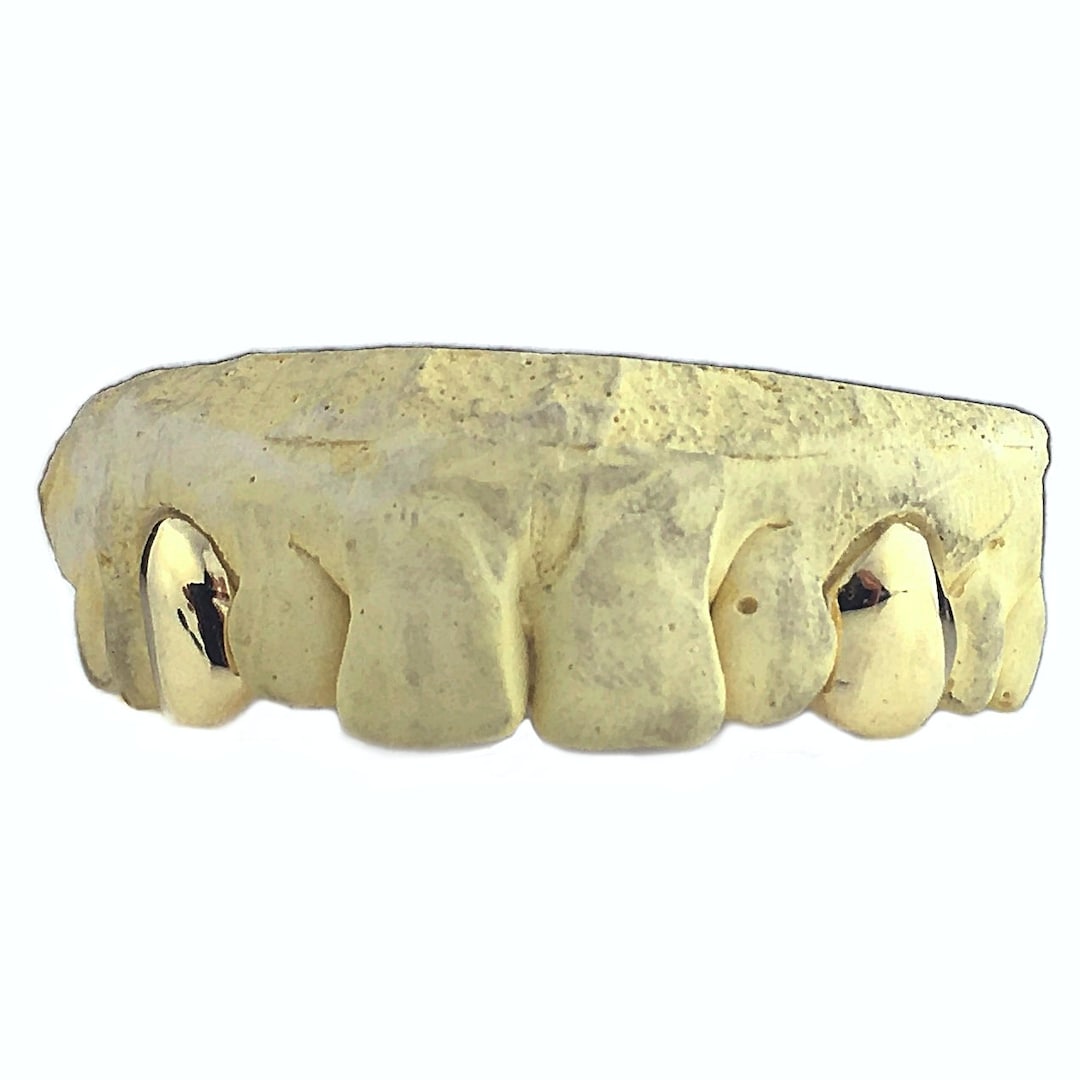 Solid 10K Gold or 14K Gold or 18K Gold Custom Single Canine Caps Grillz ...