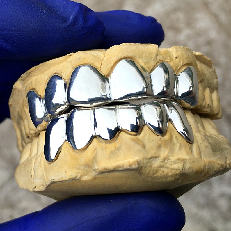 925 Sterling Silver Grillz Plain Teeth Custom Fitted Real | Etsy