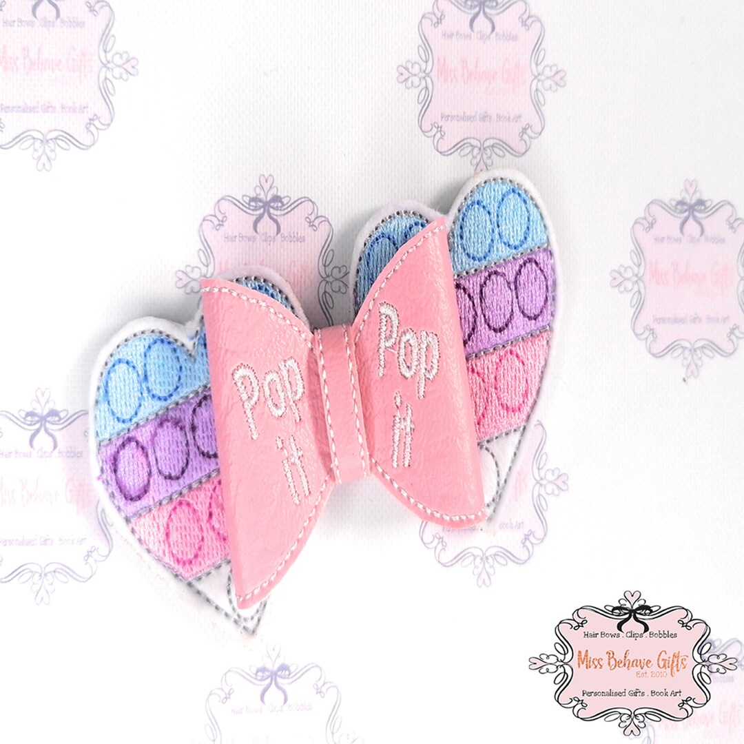 Pop It Heart Hair Bow Clip - Etsy