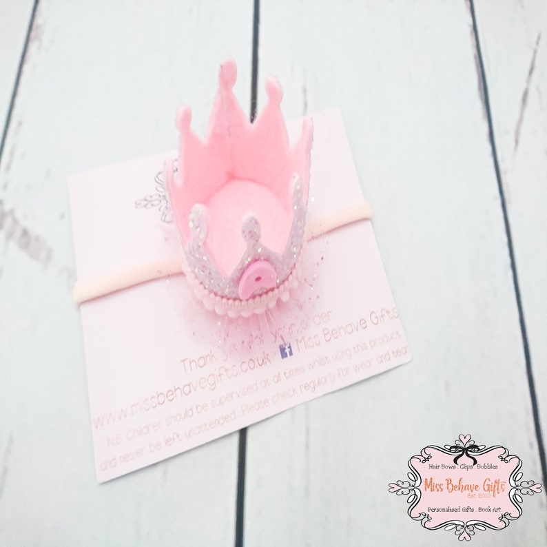 Personalised Glitter Baby Mini Crown Headband | Etsy