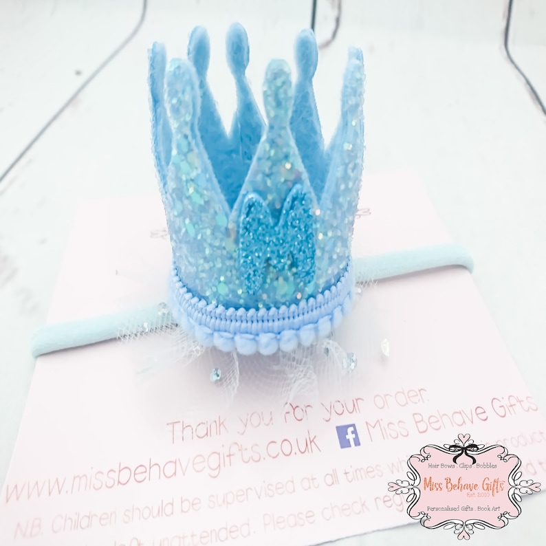 Personalised Glitter Baby Mini Crown Headband - Etsy
