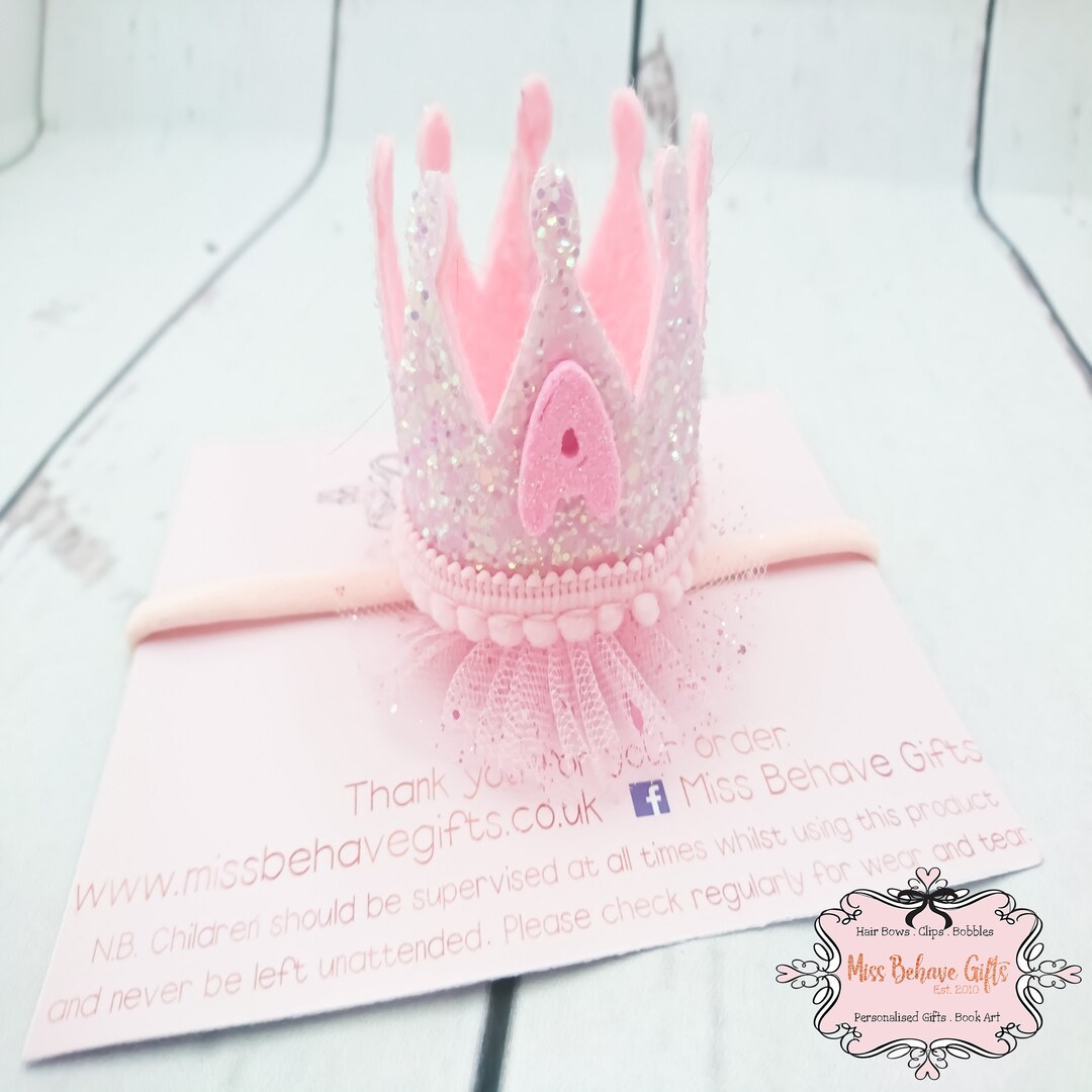 Personalised Glitter Baby Mini Crown Headband - Etsy
