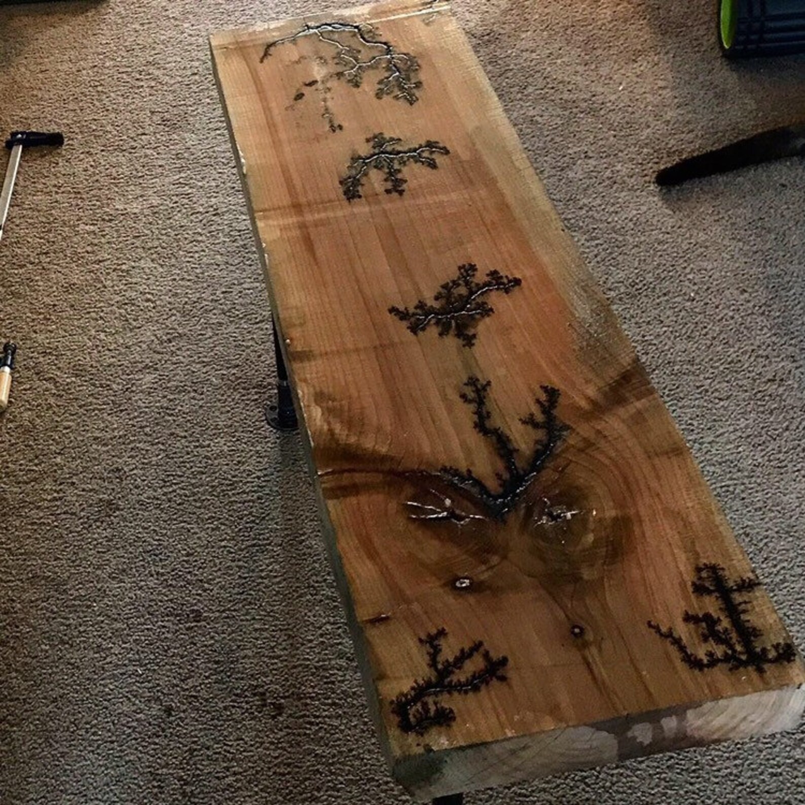 Fractal Wood Burned Bench - Etsy