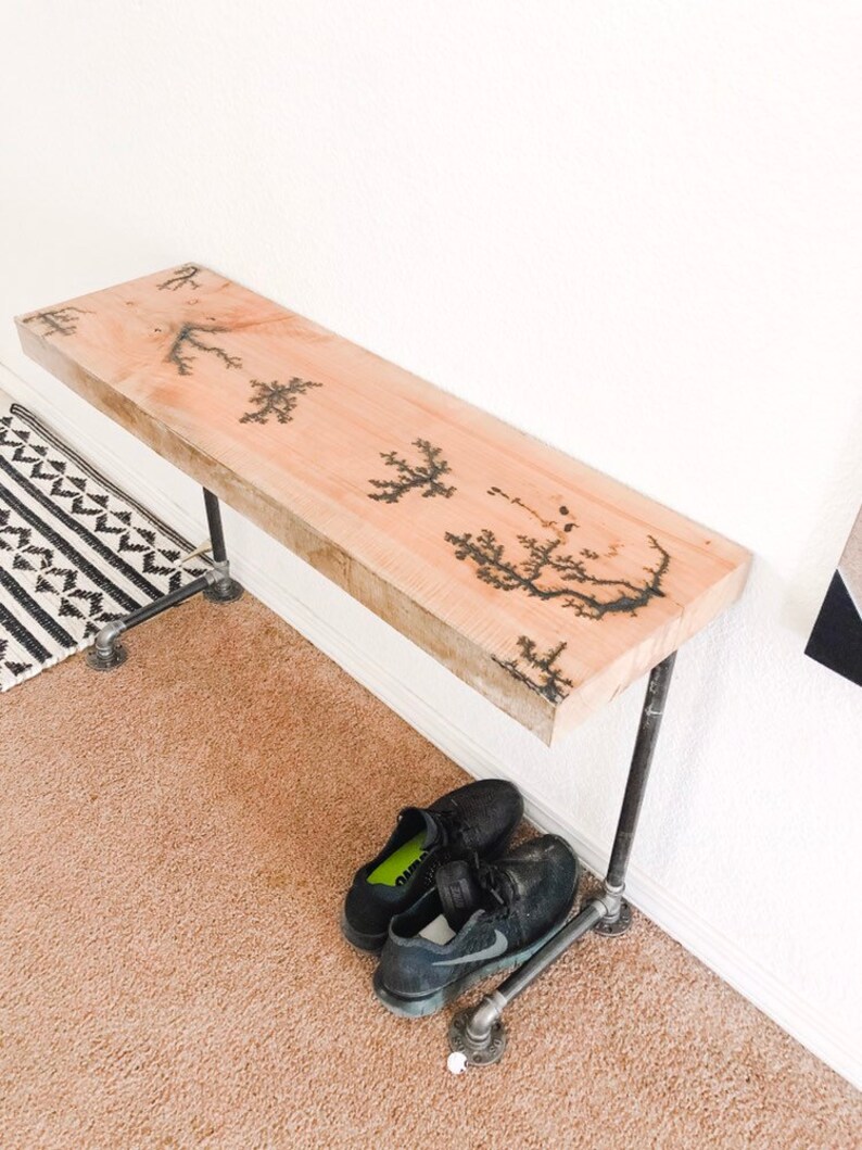 Fractal Wood Burned Bench - Etsy