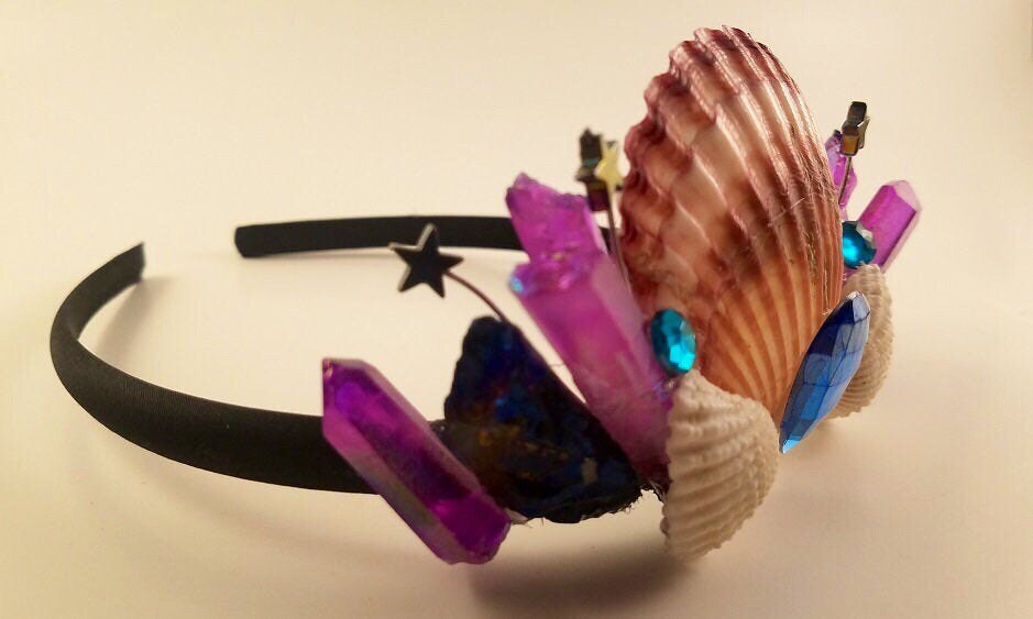 Crystal Mermaid seashell Rave Crown Mermaid Festival Crown - Etsy