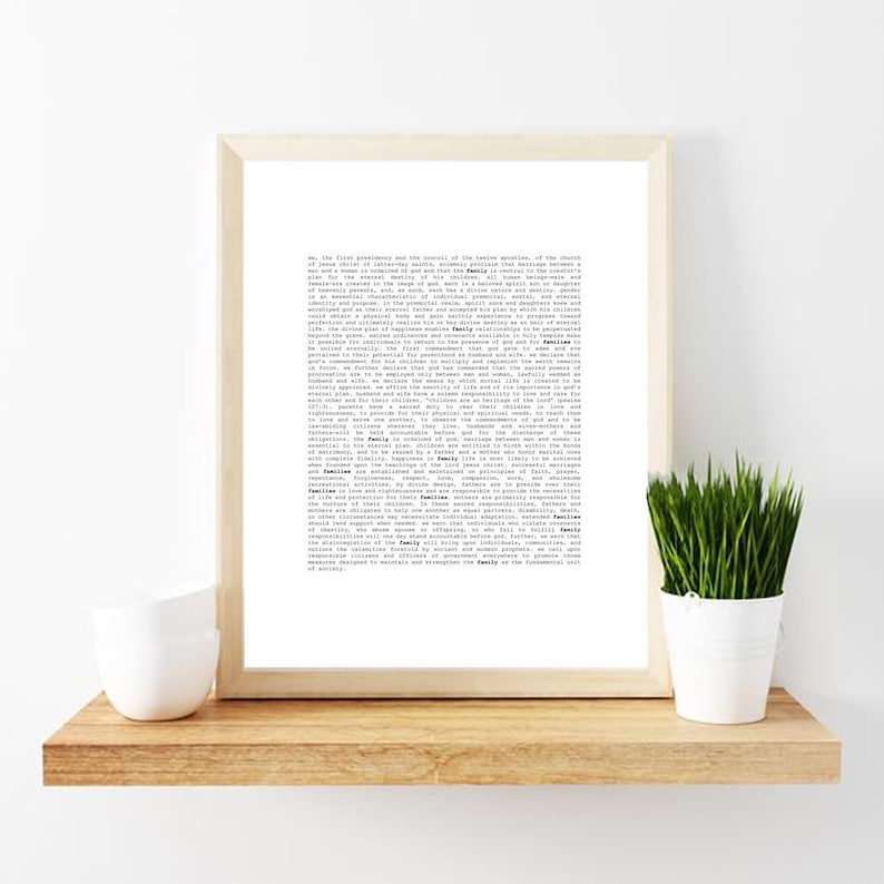 The Family: A Proclamation to the World Print - Etsy