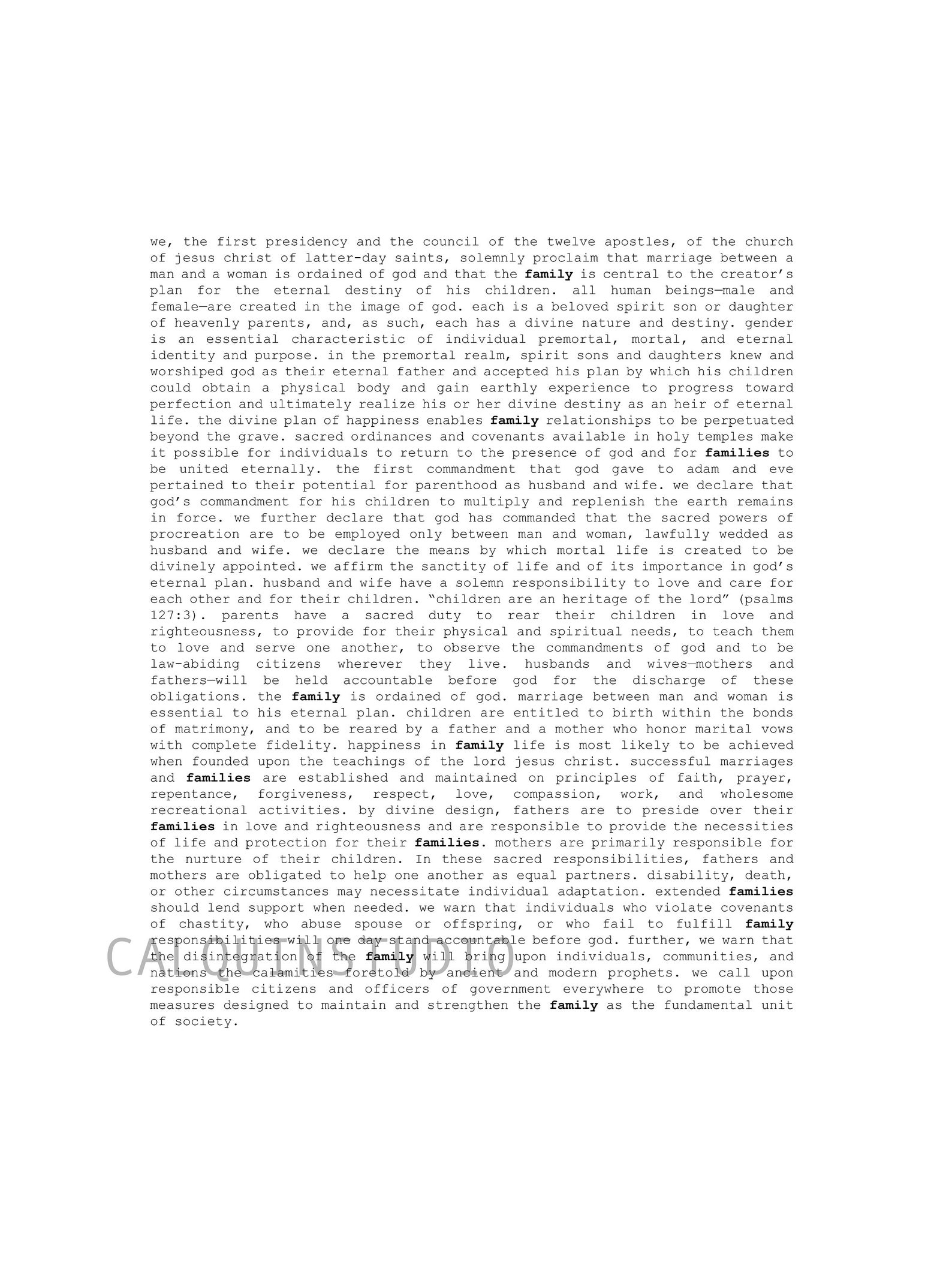 The Family: A Proclamation to the World Print - Etsy