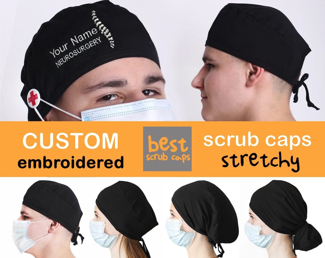 Personalized Scrub Caps for Neurosurgeon, Neurosurgery Scrub Cap ...